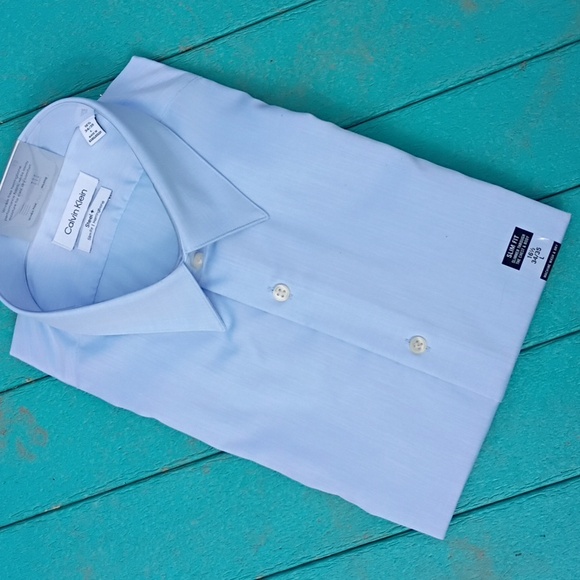 Calvin Klein | Shirts | Calvin Klein Powder Blue Dress Shirt Elegant ...